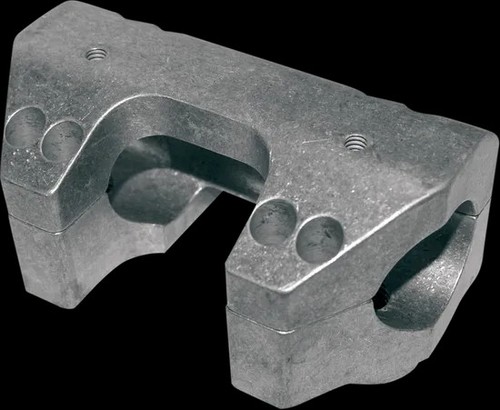 LA Choppers 1.5in Raw Aluminum Handlebar Riser Clamp Set Road King ...