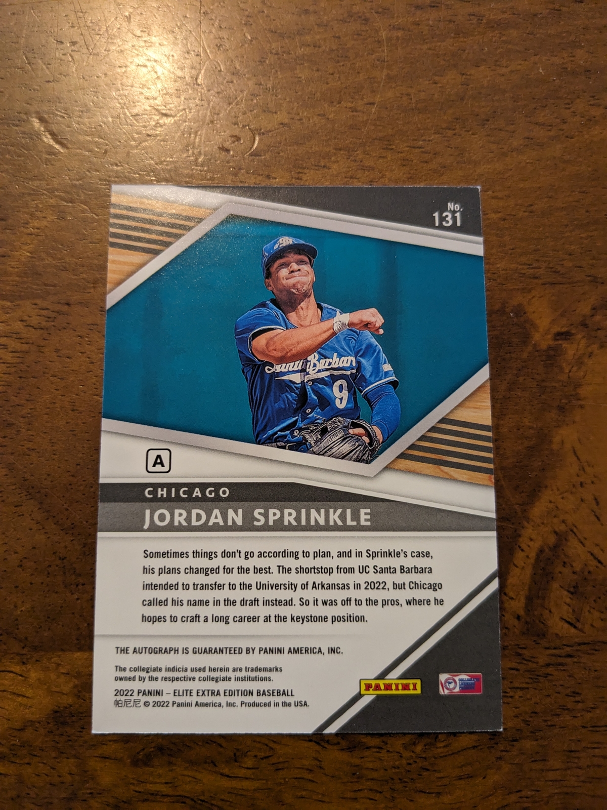 2022 Elite Extra Edition #131 Jordan Sprinkle Prime Numbers Signatures ...