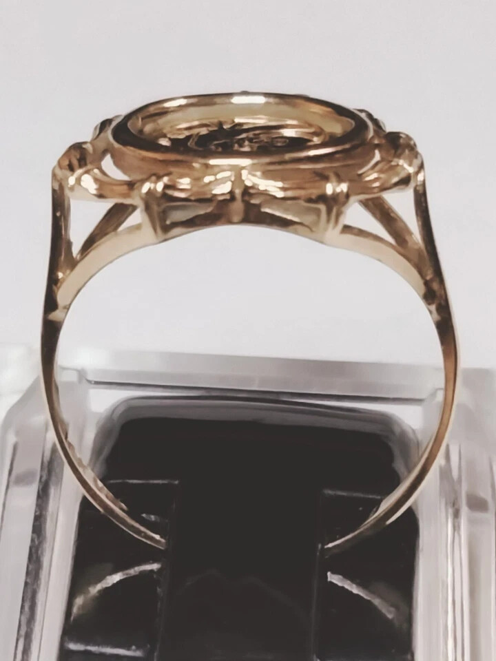 STAMPED 10K YELLOW GOLD PANDA " COPY " BAMBOO DESIGN SIZE 6.25 RING 2 ...