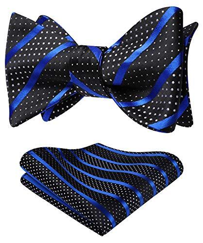 Bow Ties for Men Striped Bowties Men's Self Tie Bowtie 02-black Blue | eBay