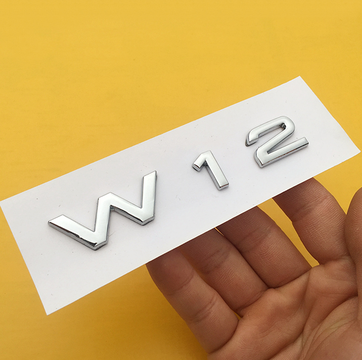 Chrome Metal W12 Car Fender Side Emblem Badge Decals Sticker A S RS ...
