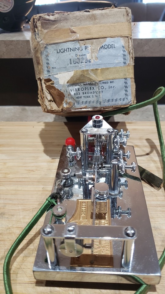 VTG Vibroplex lightning bug deluxe #160292 radio key morse code semi ...