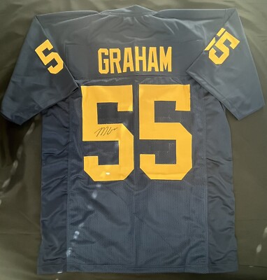 Mason Graham Signed Jersey OKAuthentics Witnessed Sticker Michigan ...