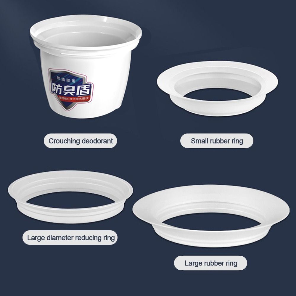 white Squatting Pan Anti-smell Plug Anti-blocking Cover Bathroom Squat ...