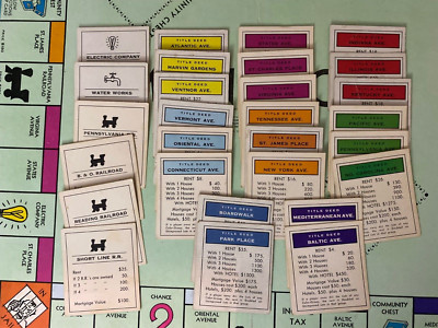 Vintage Monopoly Components, Game Pieces SOLD SEPARATELY 1970s Deeds ...