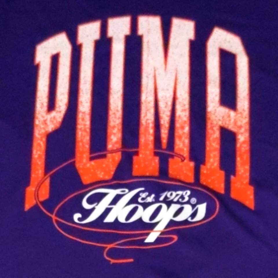 Puma Logo Blueprint Team Violet Crew Neck Short Sleeve Graphic Tee Men ...