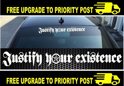 UNIT Justify Your Existence Decal Sticker Car 4x4 Window Moto Graphics ...