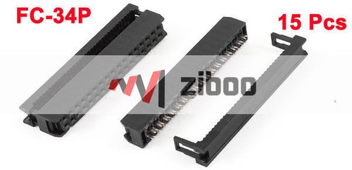 15 Pcs FC-34P IDC CableConnector 34Pin FemaleHeader 2.54 mm Pitch 48 x ...