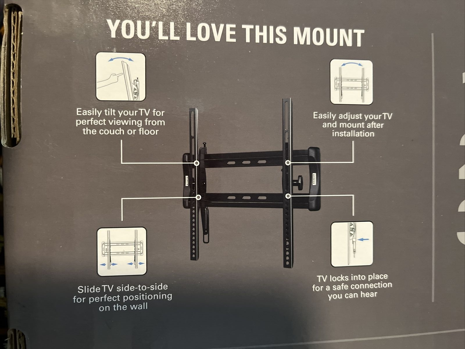 SANUS VuePoint Tilting/Inclinable Wall Mount Fits Most 32"–47" Flat TVs ...