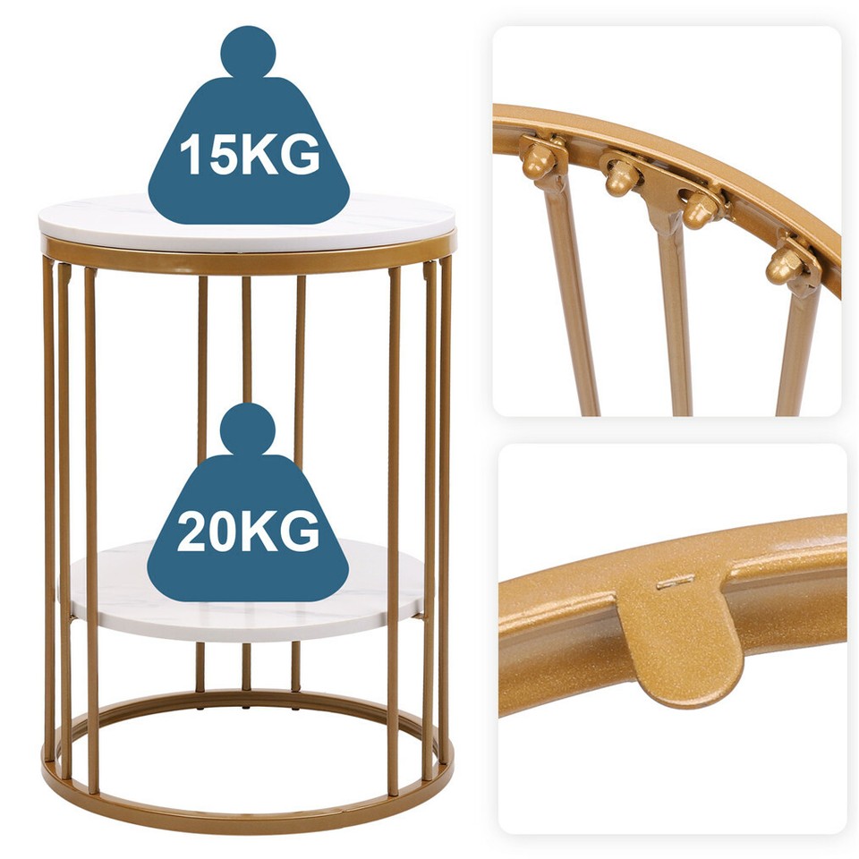 Modern Elegant Round /Square Marble Vein Side / Coffee Table Living ...