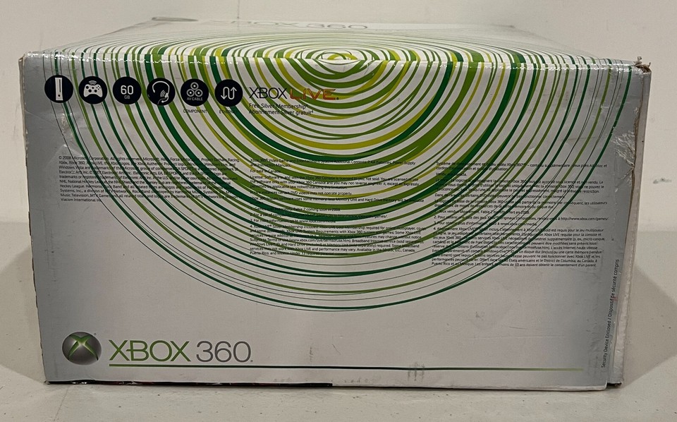 2008 MICROSOFT X-BOX XBOX 360 GO PRO 60MB CONSOLE WORKS COMPLETE CIB ...