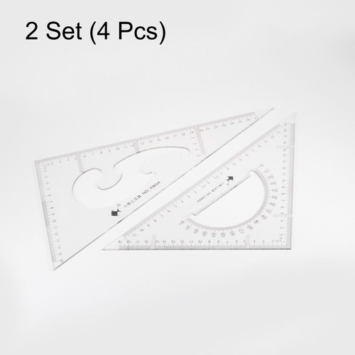 4piece Triangle Ruler Square Set 27cm, 24cm 30/60 and 45/90 Degrees ...