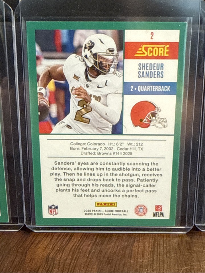 2025 Panini Score Alternative Base Cam Ward, Travis Hunter, Shedeur Sanders RC!! | eBay