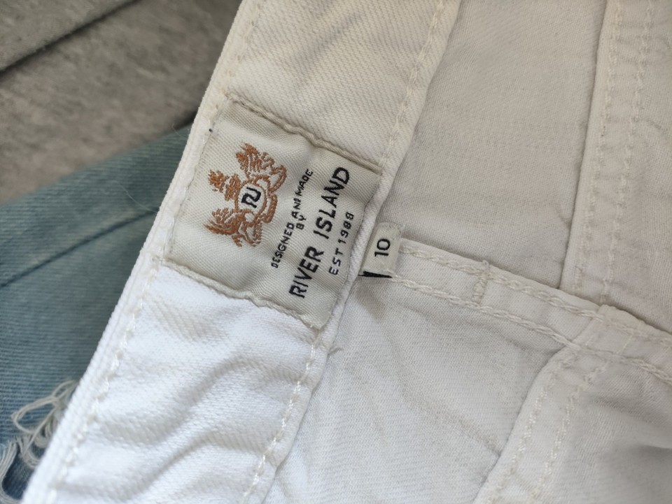 River Island womens shorts 10 White Casual Denim Summer Beach ...