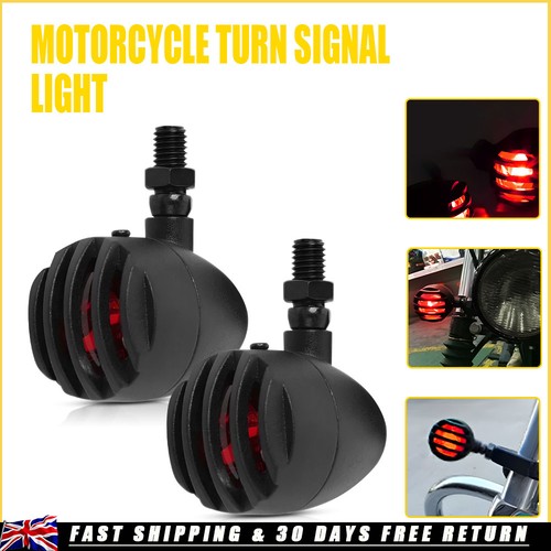2Pcs Bullet 2Wire Motorcycle Turn Signals Red Mini Blinker Light ...