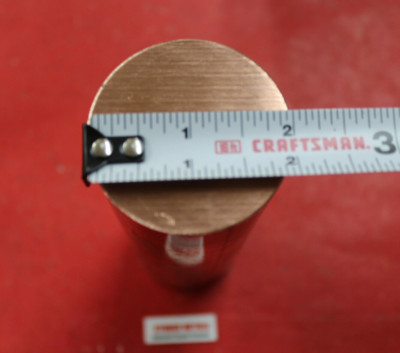 2" Diameter C110 COPPER ROUND ROD 7" long H04 Solid CU Lathe Bar Stock ...