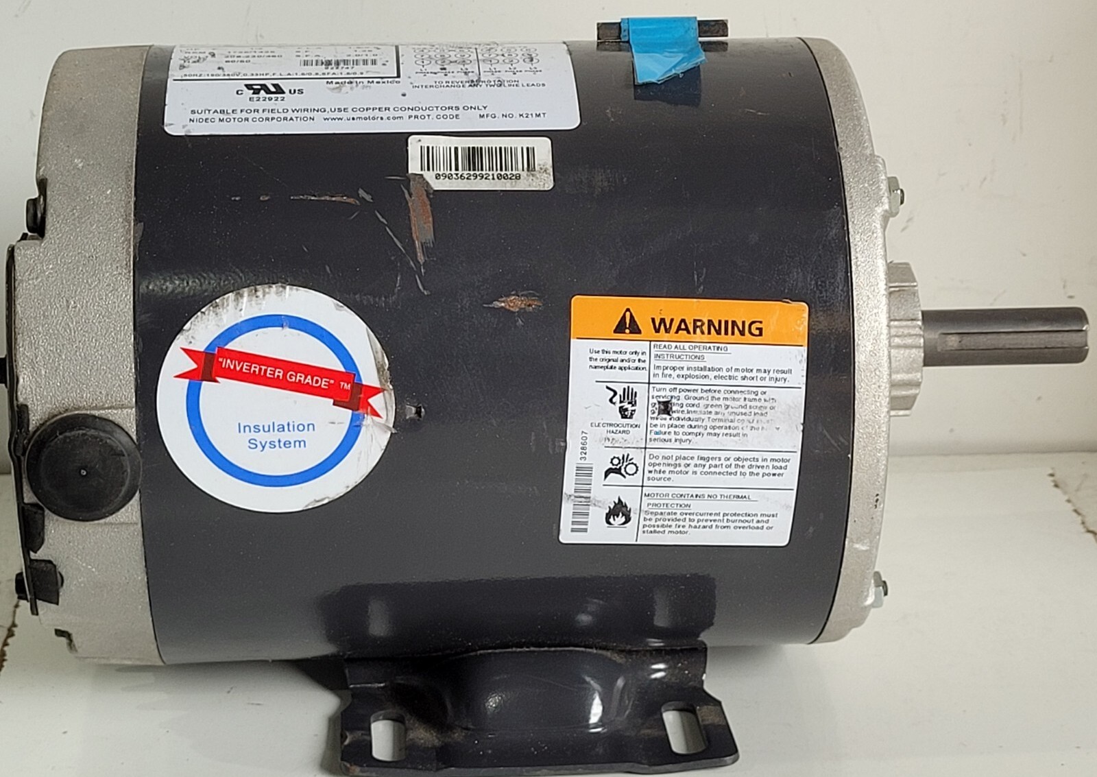 US Motor Polyphase Air Over 922747 HP 1/2 208-230/460V 1725 RPM E22922 ...