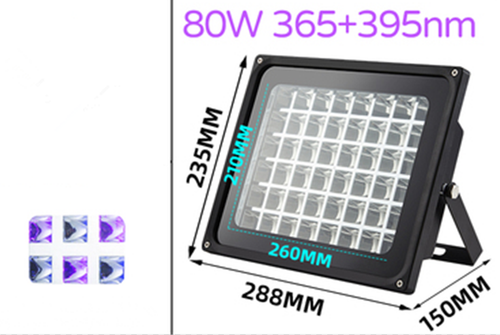 80W 365nm+395nm dual wavelength LED UV curing lamp AC110V-220V AU ...