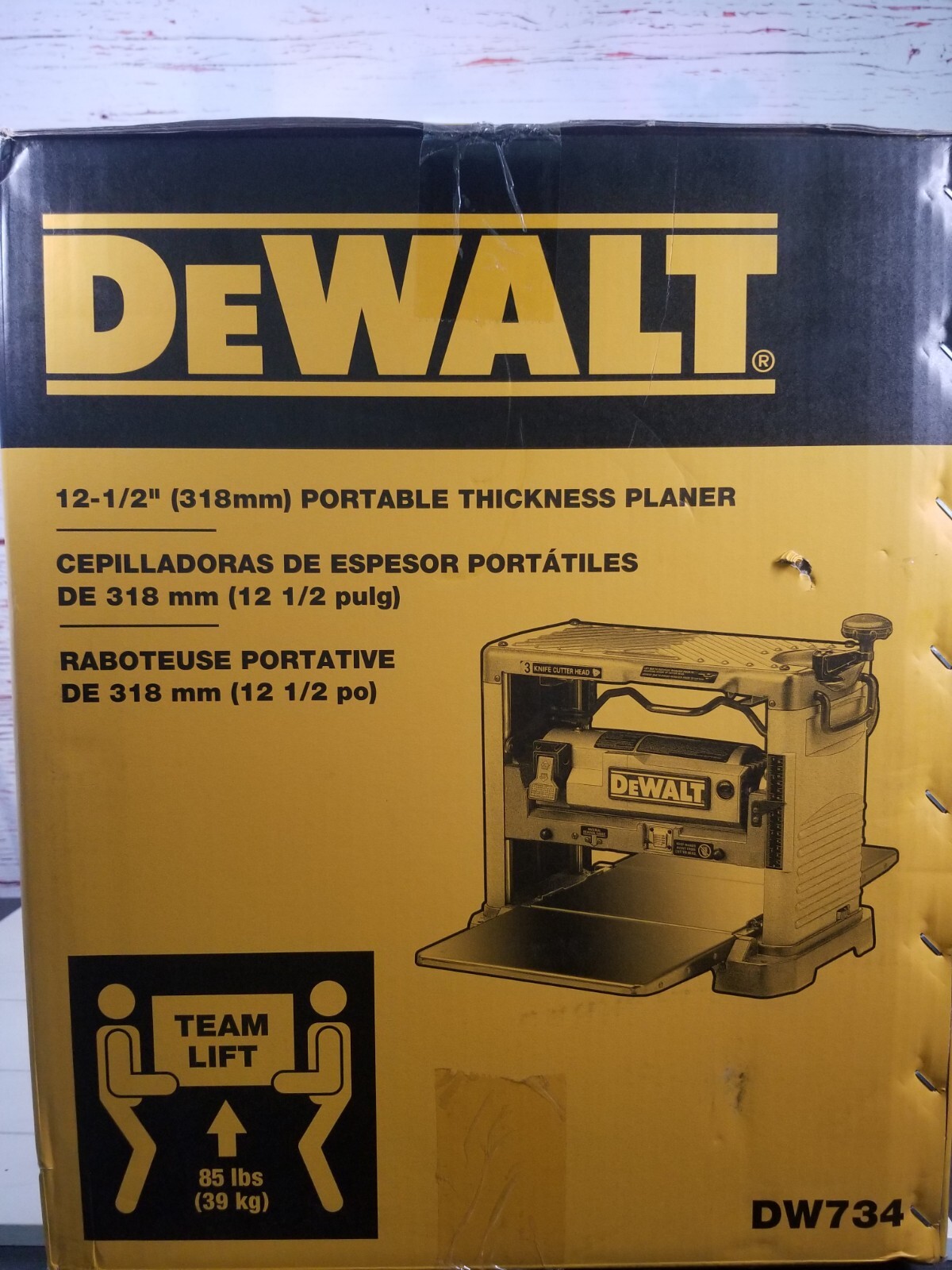 DEWALT DW734 12-1/2 inch Thickness Planer with Three Knife Cutter-Head ...
