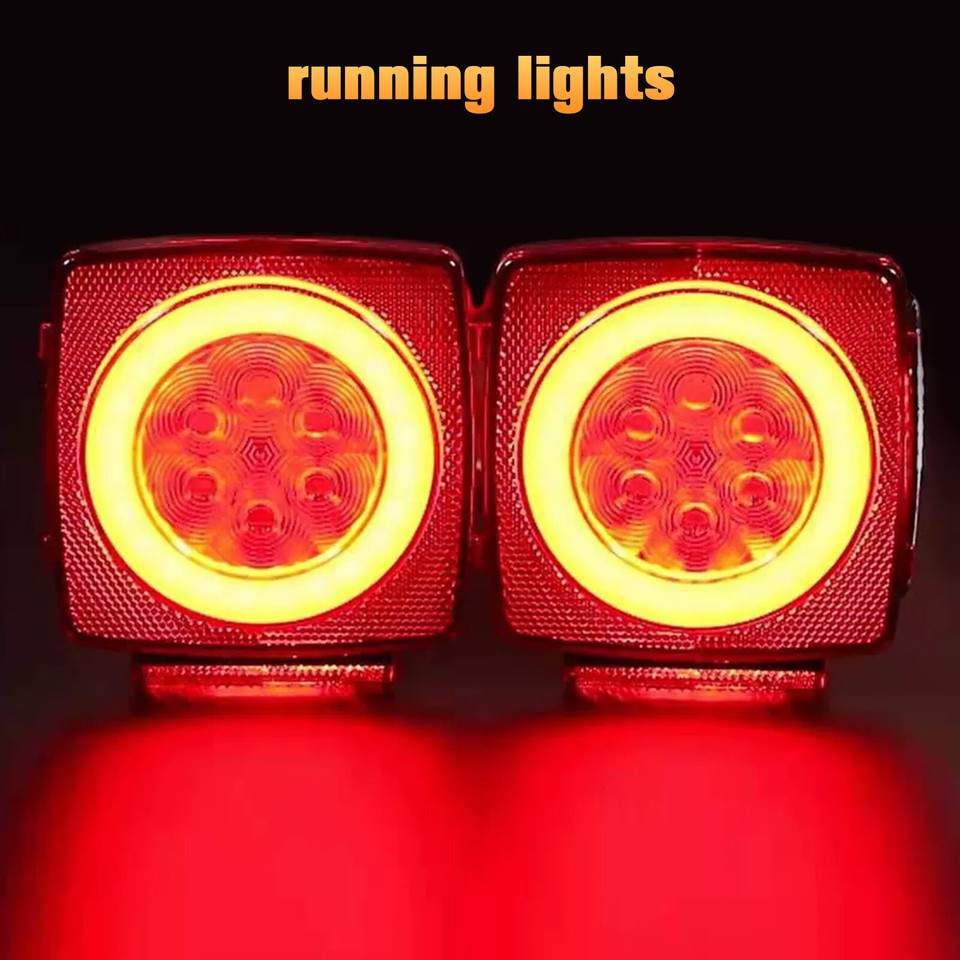 LED Trailer Light Kit Stop Turn Tail Lights Brake Running Light Red ...