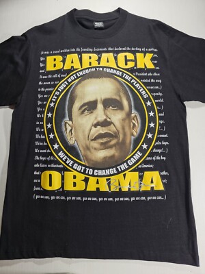 Vintage Barack Obama All Over Print Rap Tee Size Large Cotton Heritage ...
