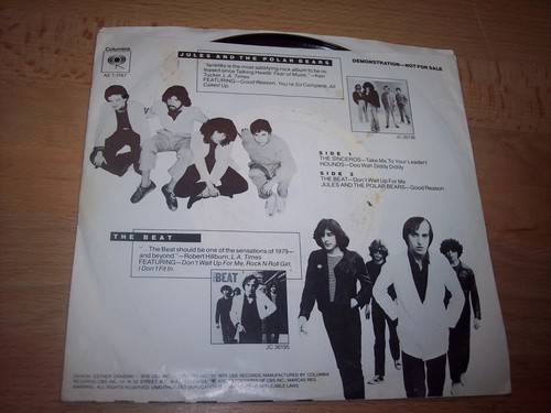 NM 1979 New Wave Sampler The Beat The Sinceros Hounds DEMO 7" 45RPM w ...