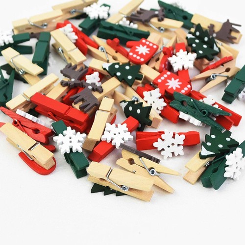 Ornament Clothespin Photo Pegs Card Holder Christmas Woody Clips Paper ...
