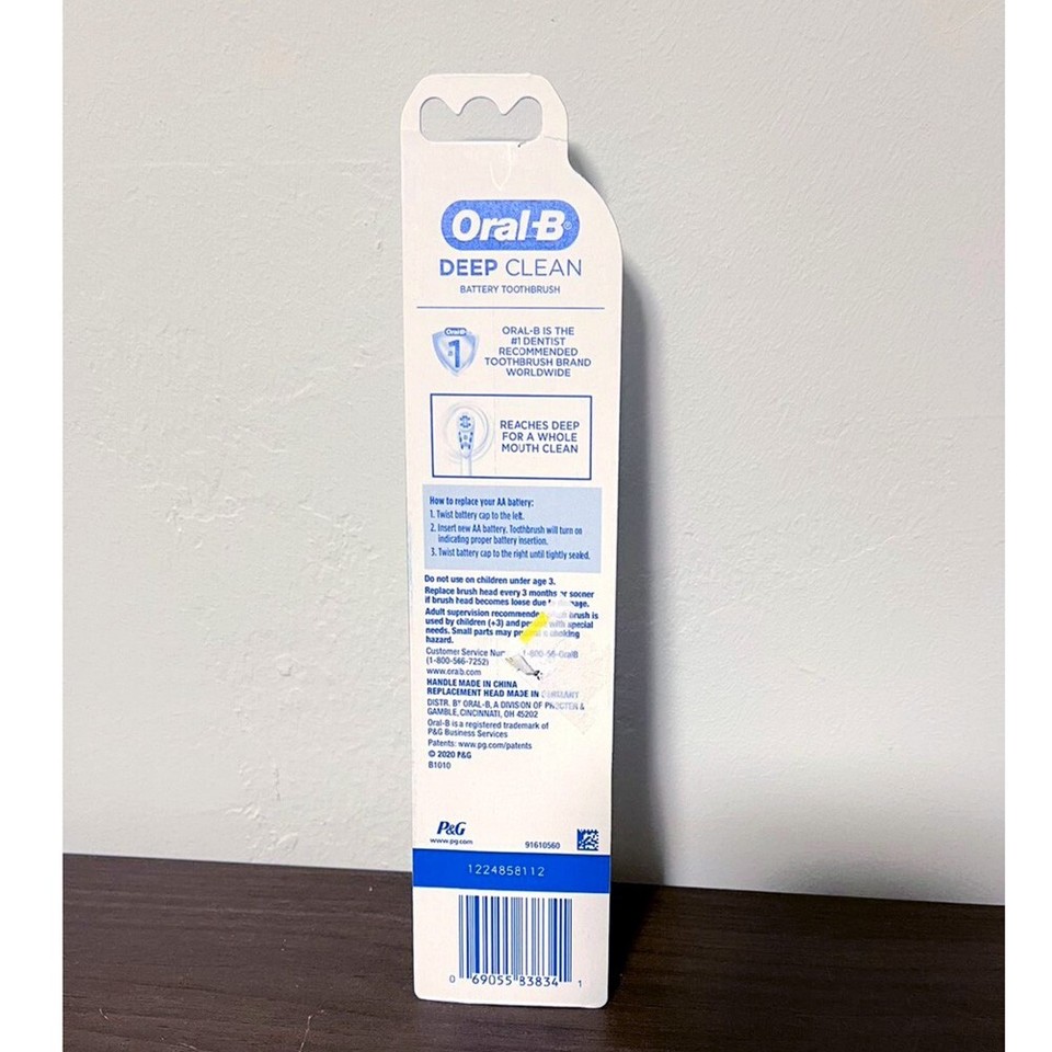 Oral-B Deep Clean Power Green Electric Toothbrush Battery Included New ...