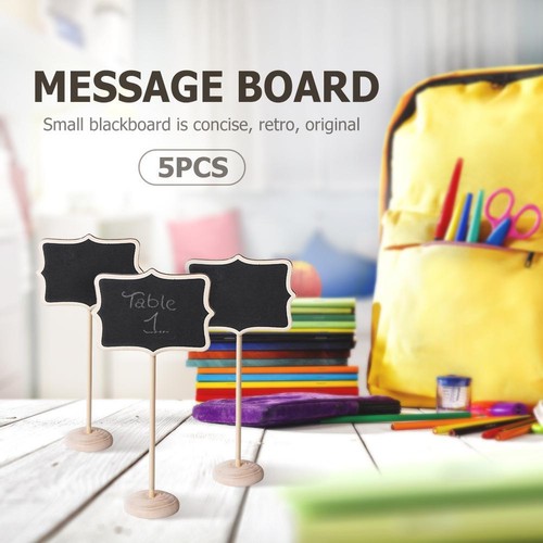5pcs Mini Wooden Chalk Blackboard Signs Chalkboard Message Board ...