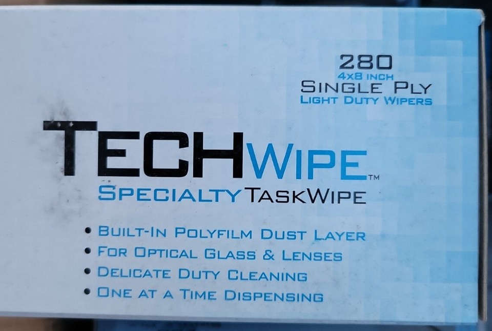 2 TECHWIPE Specialty Task Wipes 4X8 1-Ply Pop-up 280/Box Delicate Duty ...