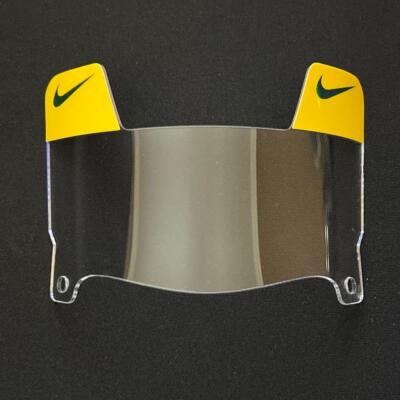 Yellow & Green Nike Tabs - Clear MINI Football Helmet Visor with Black ...