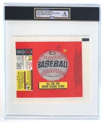 1966 Topps Baseball Wax Wrapper iCert Graded 6 EX-MT | eBay