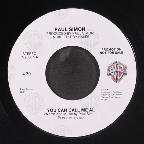 PAUL SIMON: you can call me al WB 7" Single 45 RPM | eBay