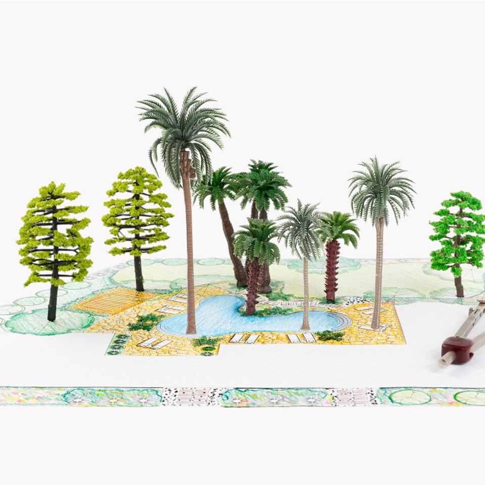 10 Pcs Scenery Diorama Tree Model Landscape Hawaiian Tree Model | eBay