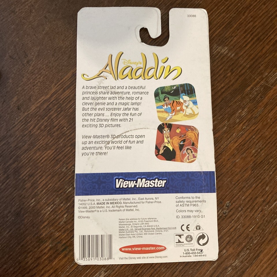 VINTAGE MATTEL VIEW MASTER DISNEY ALADDIN 3 3D REELS SEALED NEW IN ...