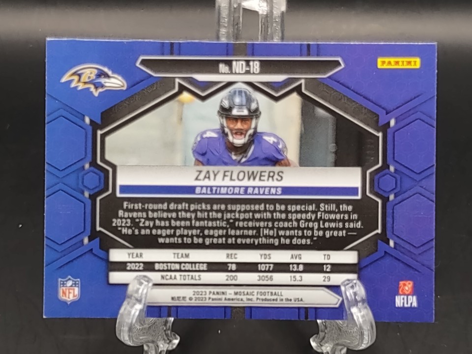 2023 Panini Mosaic Zay Flowers NFL Debut RC Baltimore Ravens #ND-18 | eBay