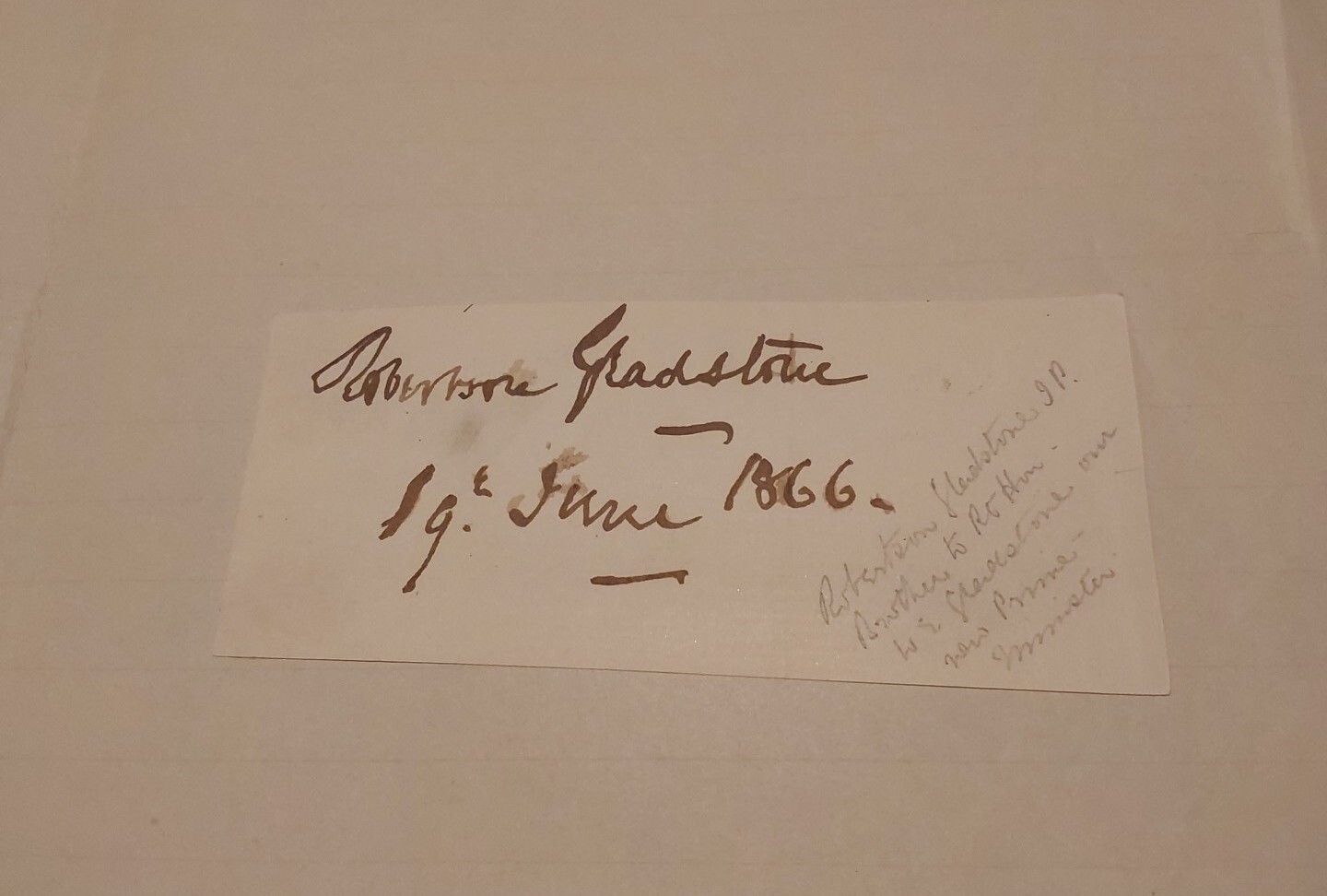 1866 Robertson Gladstone Brother of British Prime Minister Signed Card ...