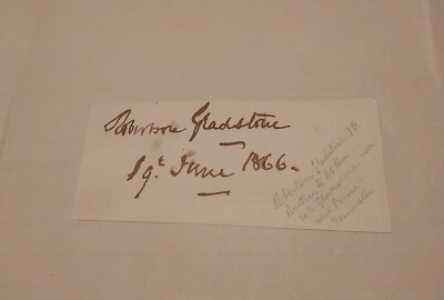 1866 Robertson Gladstone Brother of British Prime Minister Signed Card ...