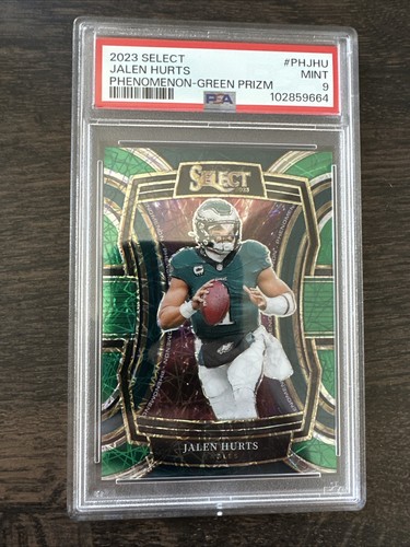 Jalen Hurts Phenomenon Green Prizm /5 PSA 9 2023 Select Panini COLOR ...
