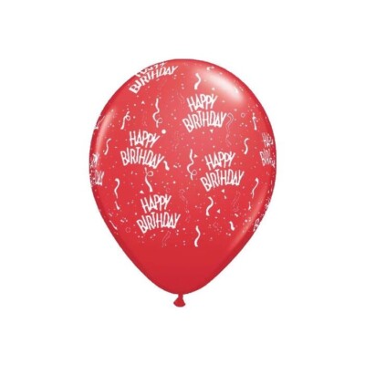 Happy Birthday Party Supplies Pearl Ruby Red Birthday Latex Balloons ...