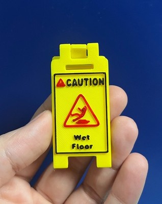 Custom Figure Diorama Accessory Caution Wet Floor Sign 1/12 Scale - US ...