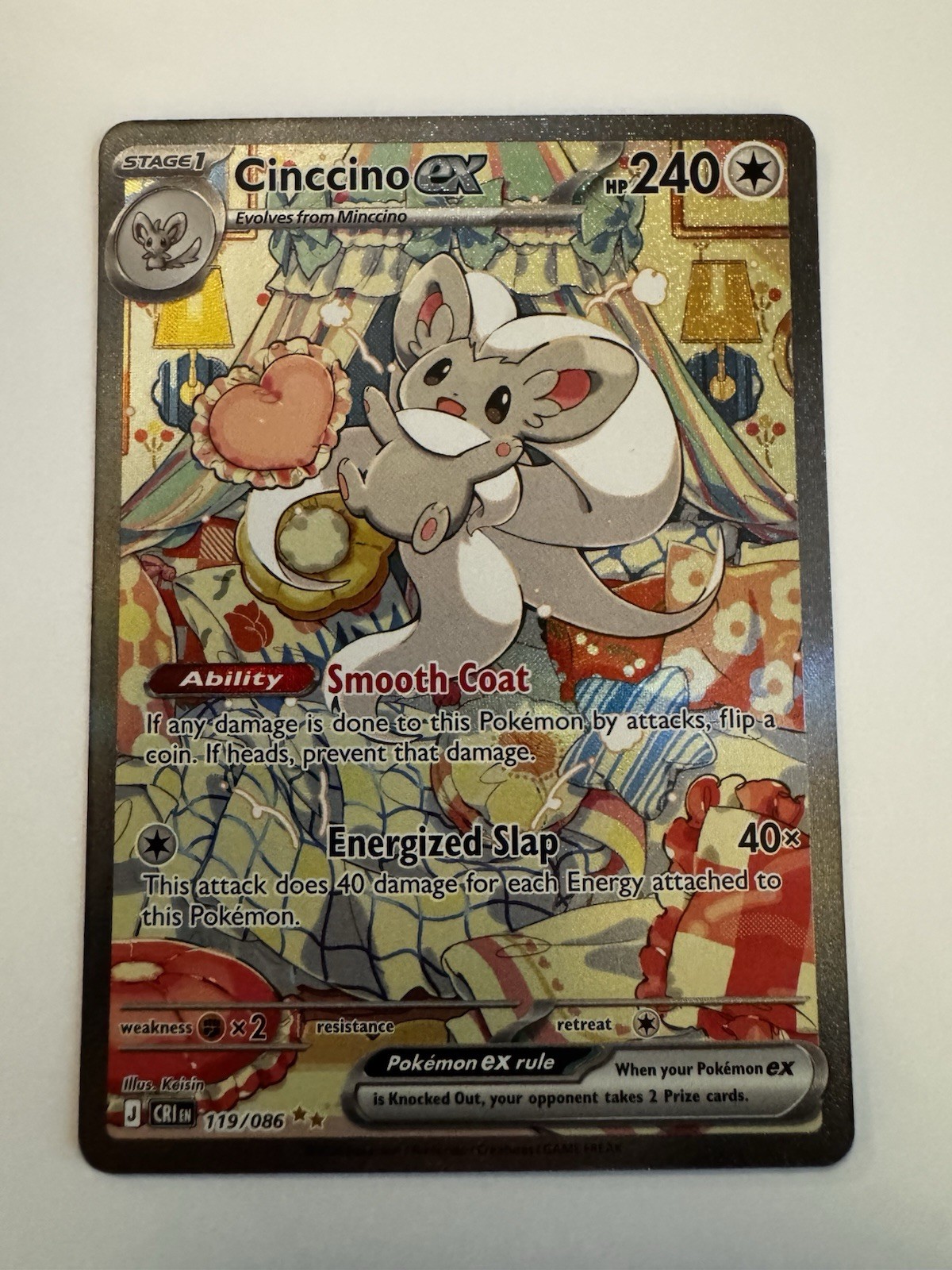 Cinccino Ex Sir 119086 English Version Chaos Rising Pack Fresh Nm 0904