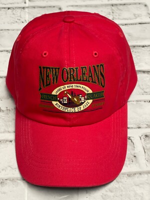New Orleans French Quarter Bourbon Street Cameo Strapback Red Trucker ...