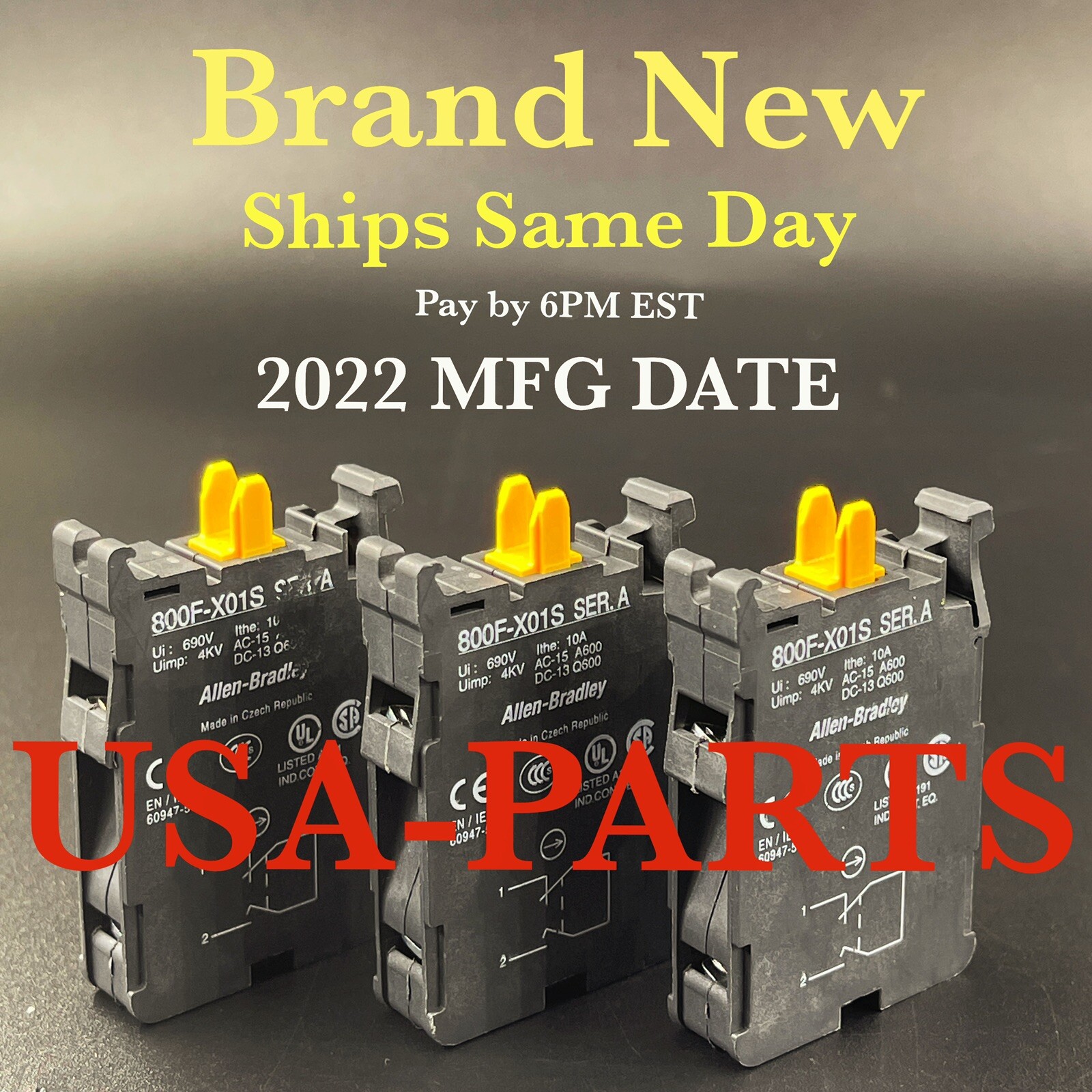 Allen-Bradley 800F-X01S Self-Monitoring Contact Block - Black for sale ...