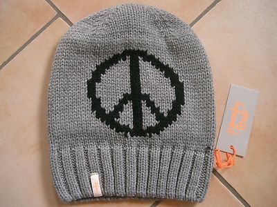 (X276) Grobstrick Mütze FREAKY HEADS Beanie Wintermütze Peace mit Logo ...