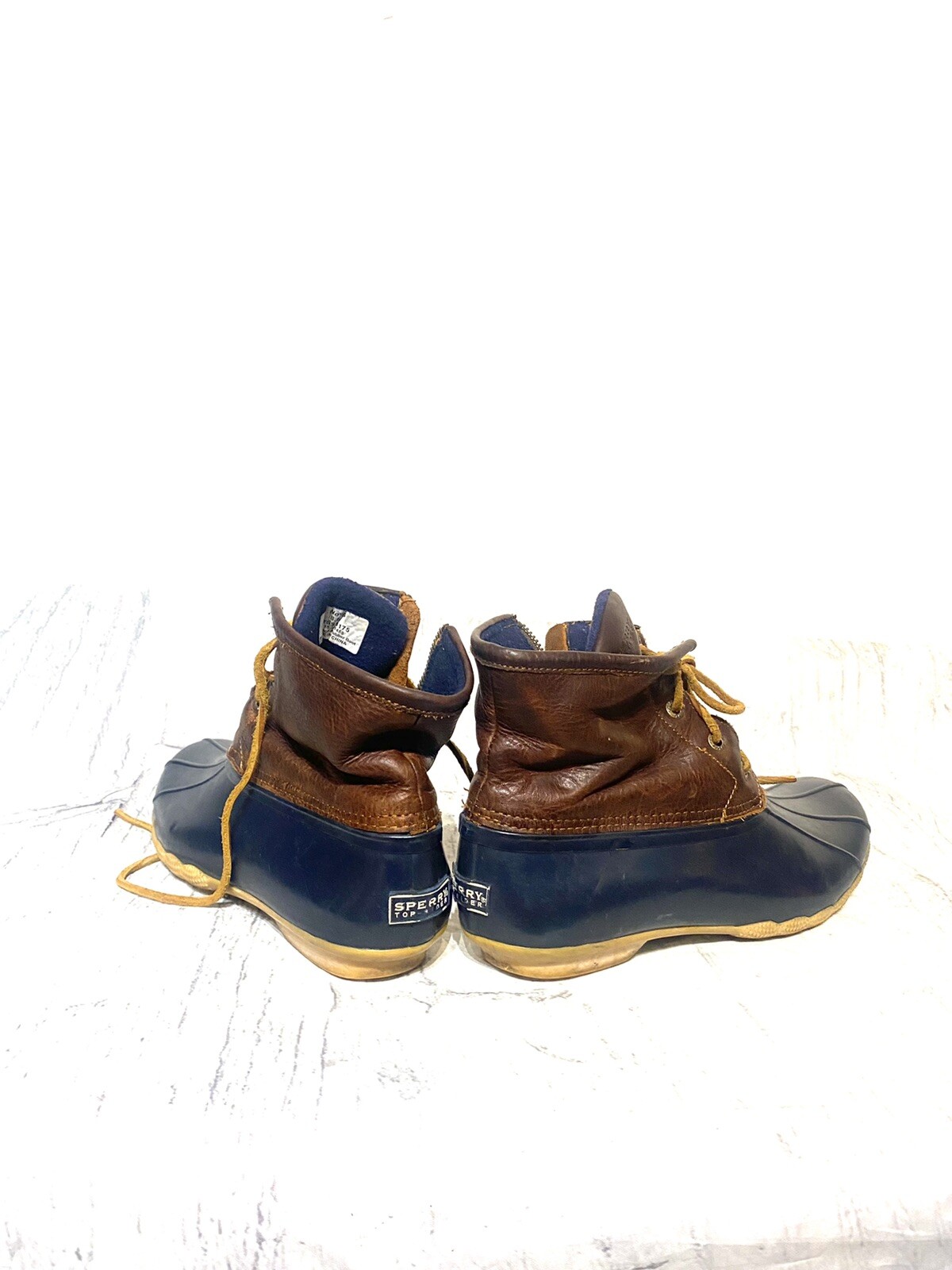 SPERRY TOP SIDER Ladies Rubber Waterproof Blue & Brown Duck Boots US8.5 ...