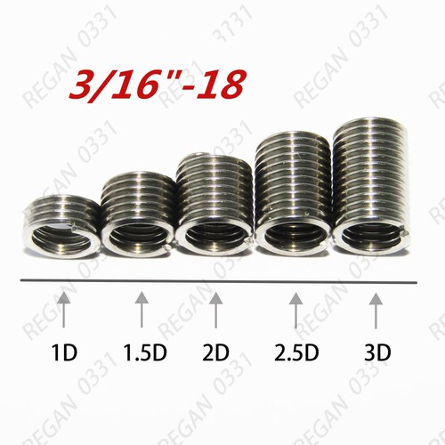1/4 5/16 3/8 1/2 Helicoil Thread Inserts 304 Stainless Wire Insert ...