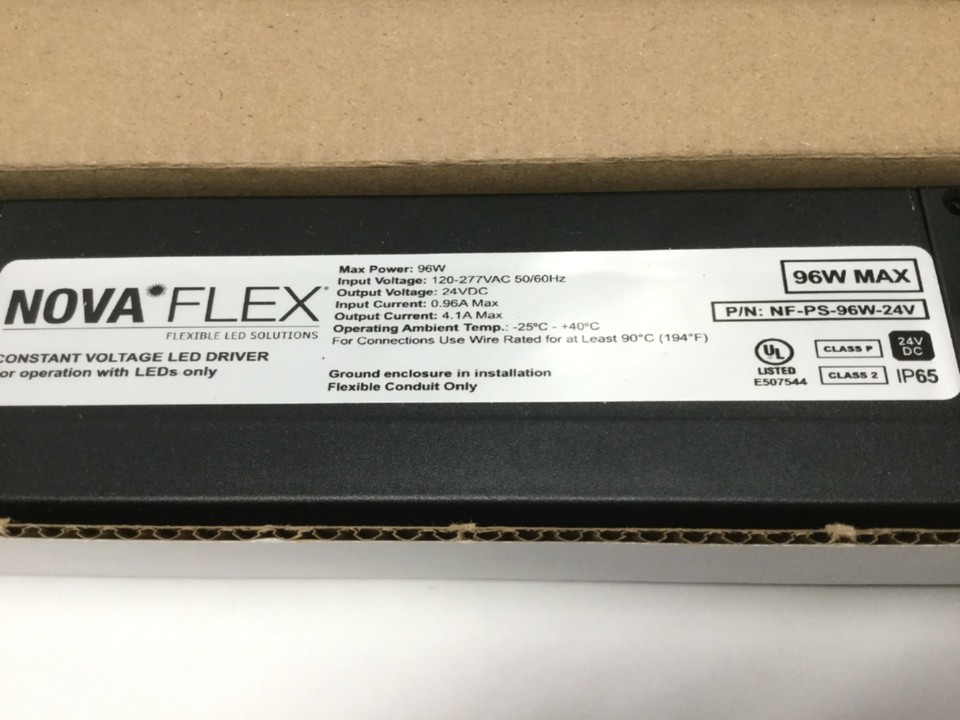 Nova Flex NF-PS-96W-24V Non-Dimming Constant Voltage LED Driver 24VDC ...