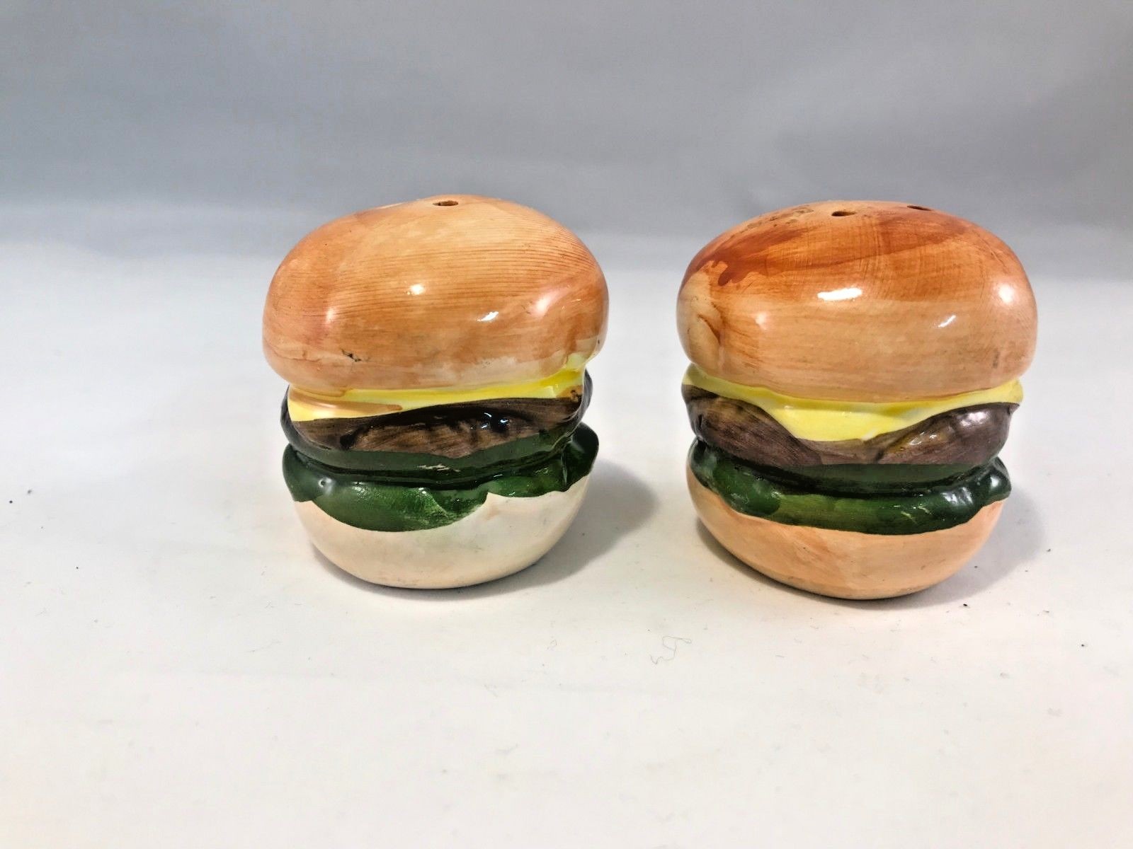 Cheeseburger Ceramic Glossy Salt And Pepper Shakers | eBay