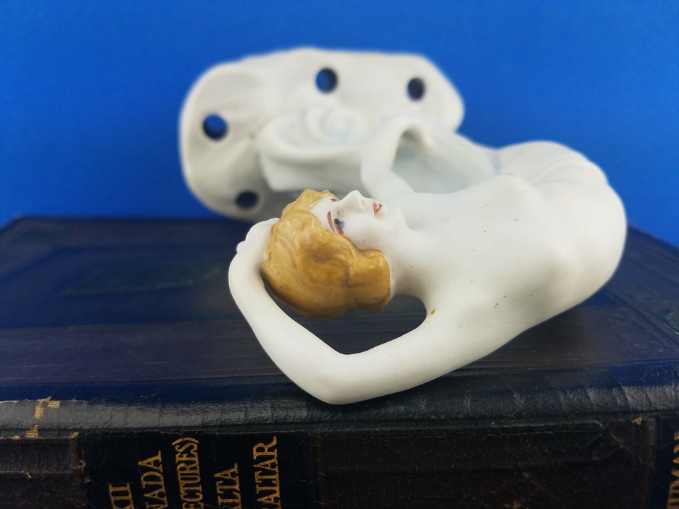 Antique German Bisque Porcelain Art Deco Dancer Flower Frog Nymph Woman ...